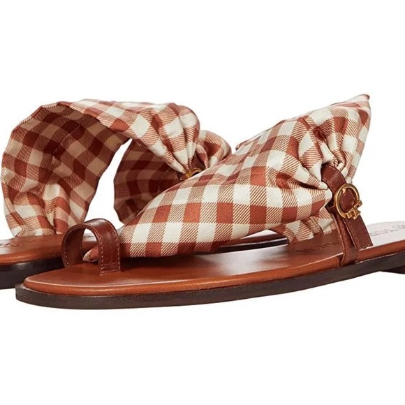 Tory Burch | Shoes | Tory Burch Shelby Scarf Sandal In Burnt Gingham ...